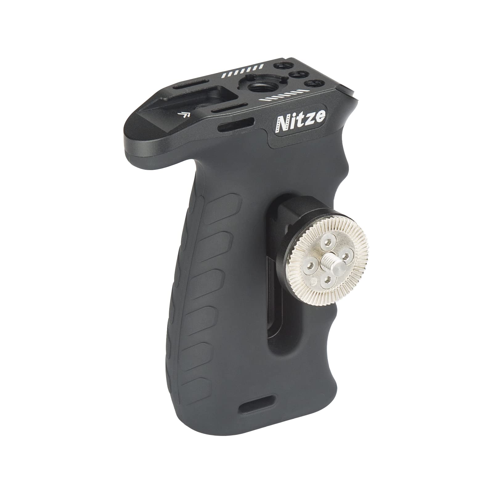 Nitze Ergonomic Side Handle with ARRI Rosette, Up and Down Adjustable Left/Right Side Handle for Camera and Monitor Rigs - PA29A