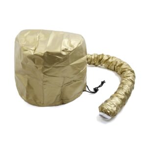 qtqgoitem gold tone polyester portable hair drying styling soft bonnet hood blow dryer connect cap (model: 19f b90 e82 487 fd8)