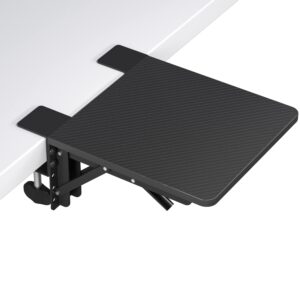 bontec ergonomics desk extender tray, 9.5"x9.1" table mount arm wrist rest shelf, 90° foldable elbow arm support, clamp on computer arm rest for desk, suitable for office desks