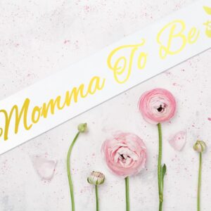 CoolerthingsDG, "Momma To Be" & "Daddy To Be" Baby Shower Sash Bundle, Favors, Mommy Supplies Gender Reveal (White)