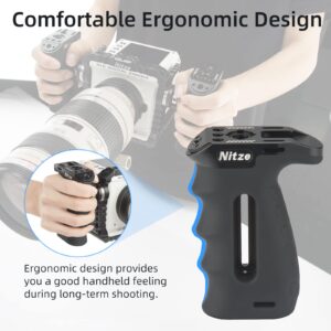 Nitze Ergonomic Side Handle with ARRI Rosette, Up and Down Adjustable Left/Right Side Handle for Camera and Monitor Rigs - PA29A