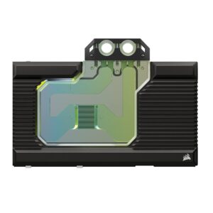 corsair hydro x series xg7 rgb 4090 founders edition gpu water block - for nvidia® geforce rtx™ 4090 fe - cnc nickel-platted copper, 50 cooling fins, included backplate & argb adapater cable - black