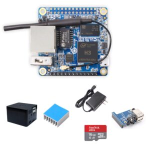 Orange Pi Zero 512MB Developed Board, H2+ Quad-Core Open-Source Single Mini Single Board Computer (512MB ram, Zero+Case+Heat Sink+Power+16G SD+Expansion Board)