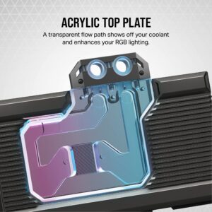 Corsair Hydro X Series XG7 RGB 4090 Founders Edition GPU Water Block - for NVIDIA® GeForce RTX™ 4090 FE - CNC Nickel-Platted Copper, 50 Cooling Fins, Included Backplate & ARGB Adapater Cable - Black