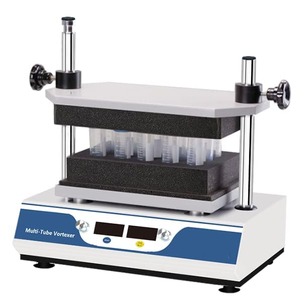 HFBTE Vortexer Mixer Speed 100 to 2500rpm Multiple Tubes Vortex Mixer Professional Bottle Lab Ink Glue Blood Vortexer Mixer Shaker with DC Brushless Motor Foam Rack 15xφ22mm Test Tube φ22-φ25mm 25ml