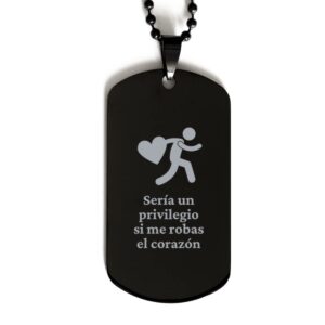 seria un privilegio si me robas el corazon, pulseras para hombres o mujeres - placa de identificaci