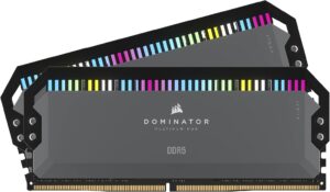 corsair dominator platinum rgb ddr5 ram 64gb (2x32gb) 5200mhz cl40 amd expo icue compatible computer memory - gray (cmt64gx5m2b5200z40k)