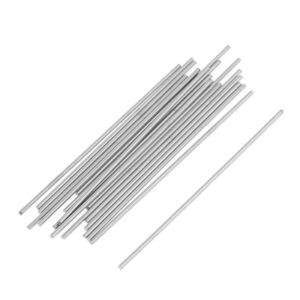 qtqgoitem 20 pcs metal silver tone 50mm x 1mm 50mm length 1mm dia axle (model: 604 564 d6c 854 f50)