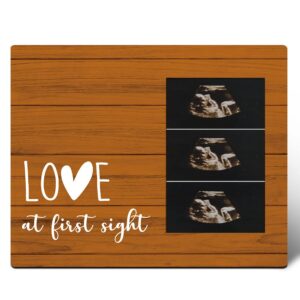 baby ultrasound picture frame, love at first sight, new mom gifts, baby pregnancy announcements gifts for first time new dad mom ready to be, baby shower gifts for first time parents newborn baby