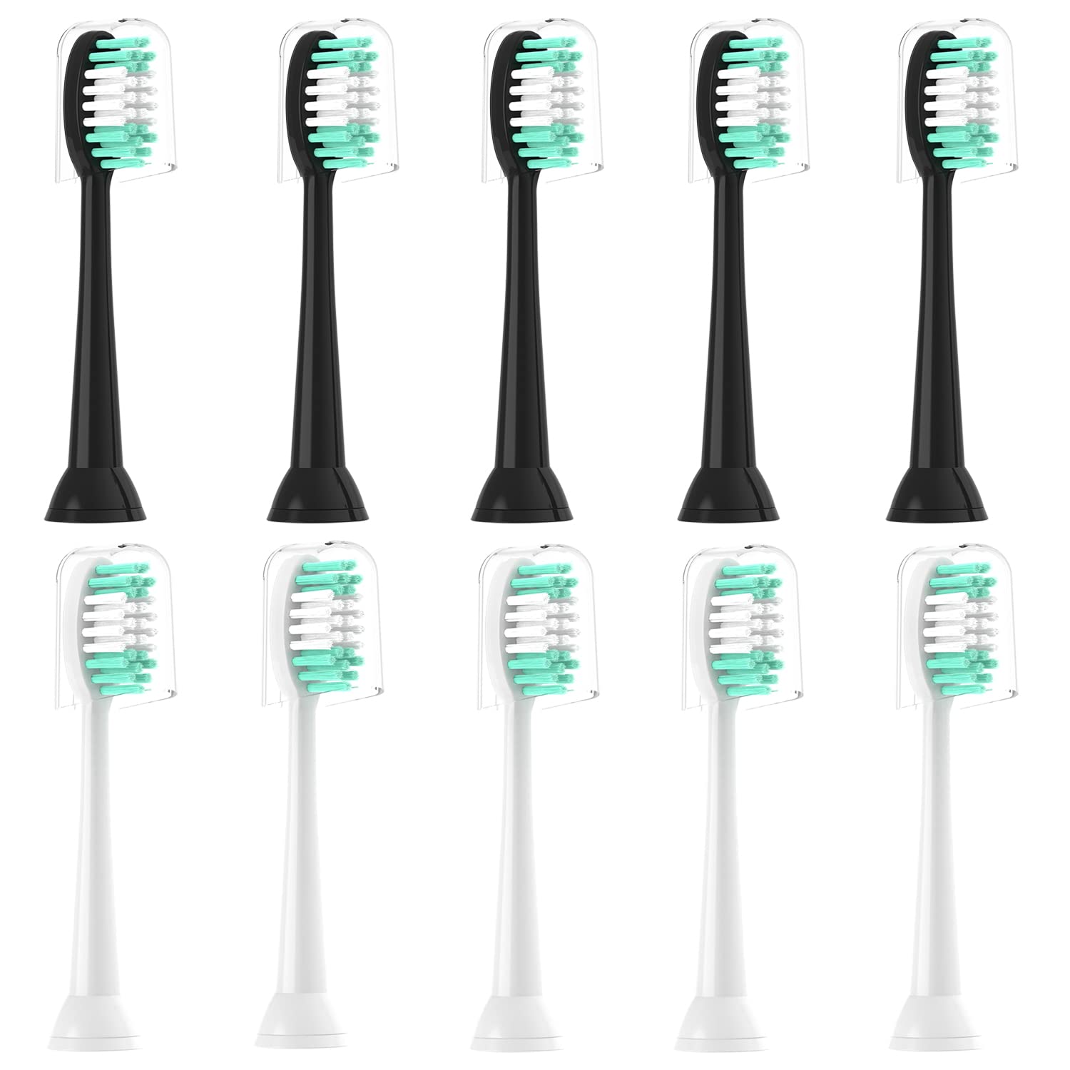 Replacement Toothbrush Heads Compatible with AquaSonic Black Series Electric Toothbrush 10 Pack Everystep,Not for AquaSonic Duo Series