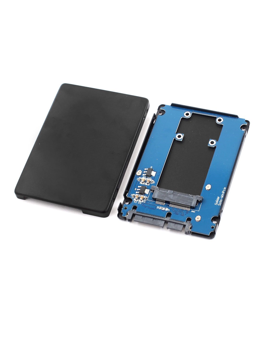 Qtqgoitem Card Slot Mini PCI-E mSATA SSD to 2.5" SATA Hard Drive Adapter Black (model: 11b 644 f18 8bd 4f5)