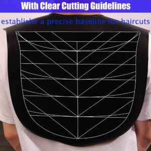 XDONEF Hair Cutting Guide Collar Silicone Waterproof Cutting Cape for Hair Stylist Hair Cutting Mat for Shoulders Hair Cut Mat with Guidelines Weighted Neck Wrap for Salon Home Large