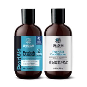 psoriasis shampoo and conditioner set - salicylic acid 3% and peat mud 2x8.45 fl oz