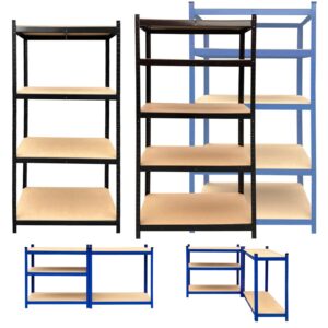 5 tier heavy duty storage metal shelve garage shelving units with durable mdf board, adjustable steel utility shelf storage rack for garage kitchen office, 1929lbs load capacity, 80h x 40w x 20d inch