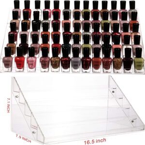 Nail Polish Organizers and Storage for Nail Salon,Clear 72 Bottles of 5 Layers Essential Oil Shelf Gel Fingernail Polish Holder and Tattoo Studio Decor Paint Nail Polish Rack Shelves For Countertops