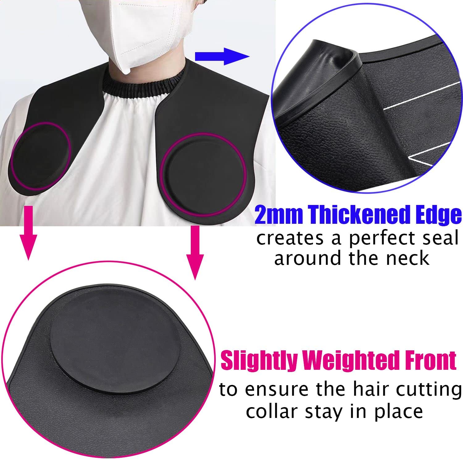 XDONEF Hair Cutting Guide Collar Silicone Waterproof Cutting Cape for Hair Stylist Hair Cutting Mat for Shoulders Hair Cut Mat with Guidelines Weighted Neck Wrap for Salon Home Large