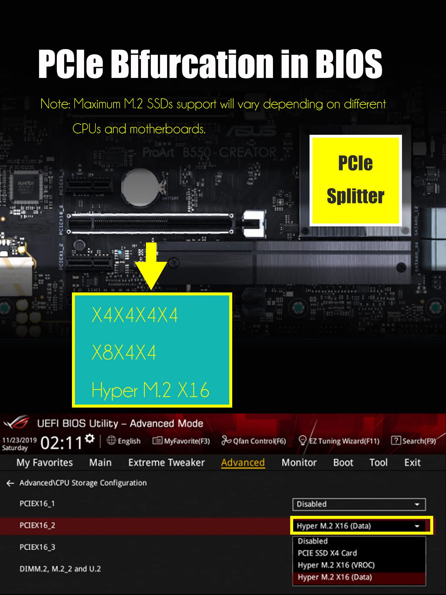 GLOTRENDS PA41 Quad M.2 NVMe to PCIe 4.0 X16 Adapter Without PCIe Bifurcation Function, Support 22110/2280/2260/2242/2230 Size (PCIe Bifurcation Motherboard is Required)