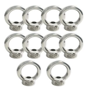 floyutin 10 pcs m8 stainless lifting eye nuts thread ring shoulder metric eyenuts fastener