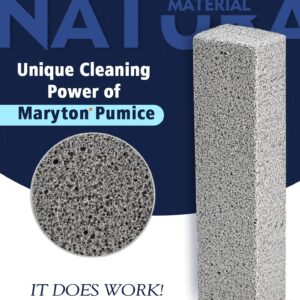 Maryton Pumice Stone for Toilet Bowl Cleaning, Remove Hard Water Rings, Limescale Stains, Calcium Buildup, Iron and Rust, Pumice Stick for Bathtubs, Pool Shower Tiles, Kitchen, Household, 6 Count