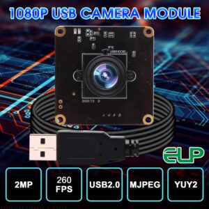 ELP 2MP High Speed USB Camera Module for Computer 1080P Mini UVC USB2.0 Webcam Board CMOS OV4689 Video CCTV Industrial PC Camera for Laptop High Frame 260fps 120fps 60fps Lightburn Camera