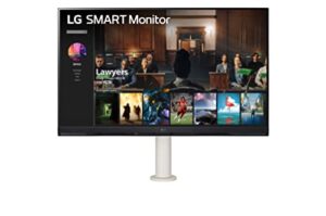 lg (32sq780s) - 32-inch 4k uhd(3840x2160) display, ergo stand, webos smart monitor, thinq home, magic remote, usb type-c™, 2x5w stereo speakers, airplay 2, screen share, bluetooth,white