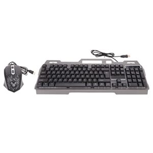 vikye wired gaming keyboard and mouse combo, 104 keys rgb backlit ergonomically mechanical gaming keyboard, wired usb gaming keyboard mouse set