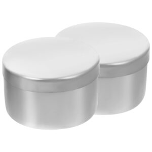 ultechnovo 2pcs aluminum tin jar refillable containers sampling jar with lid round tin container for labs soil cosmetic