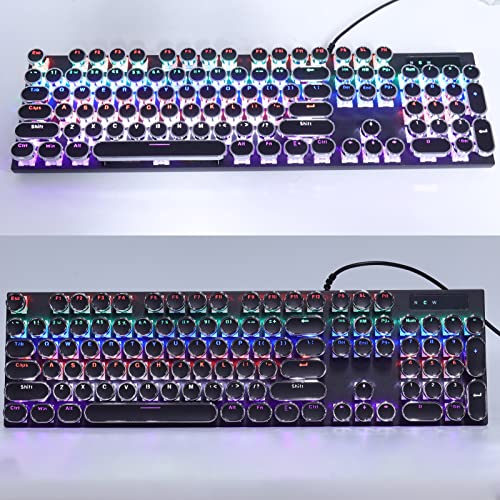 104 Keys Gaming Keyboard Ergonomically Designed Black RGB Backlit Mechanical Keyboard for Laptop (Red Switch)