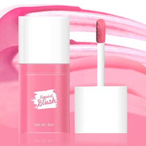 liquid blush,luxsea cream blush liquid stick for cheeks, waterproof cheek stain makeup,natural looking lightweight cheeks blush gel, sheer flush of color,face blush gifts for girls birthday halloween christmas party (pink)