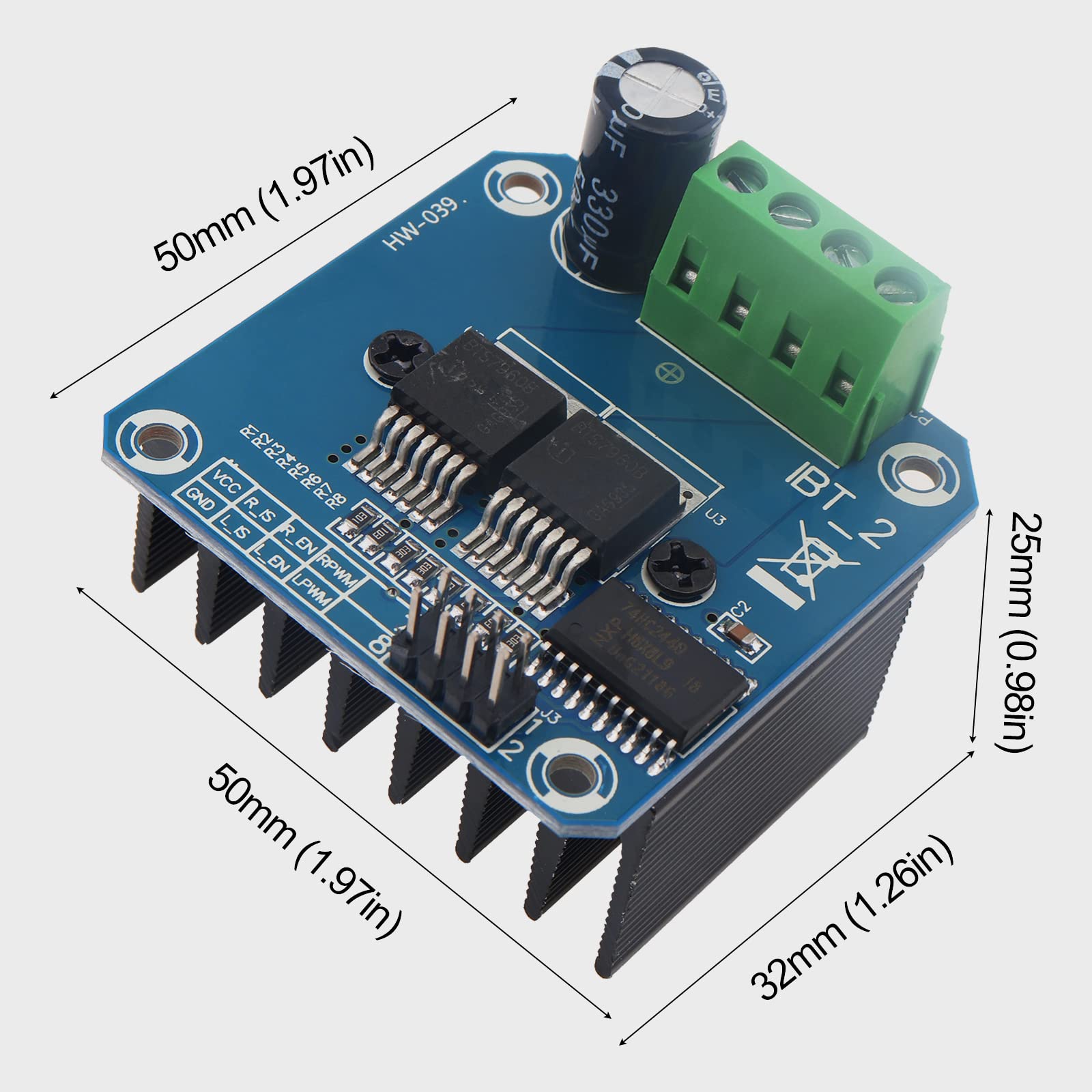 DiGiYes BTS7960 43A H Bridge High Power Motor Drive Module Smart Car Driver Module