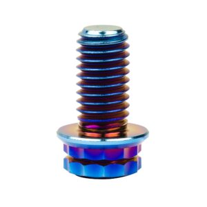 Wanyifa Titanium Flange 12 Point Head M8 x15 20 25 30 35 40 45 50 55 60 65mm Screw Bolt Pack of 4 (M8x15mm, Burning Blue)