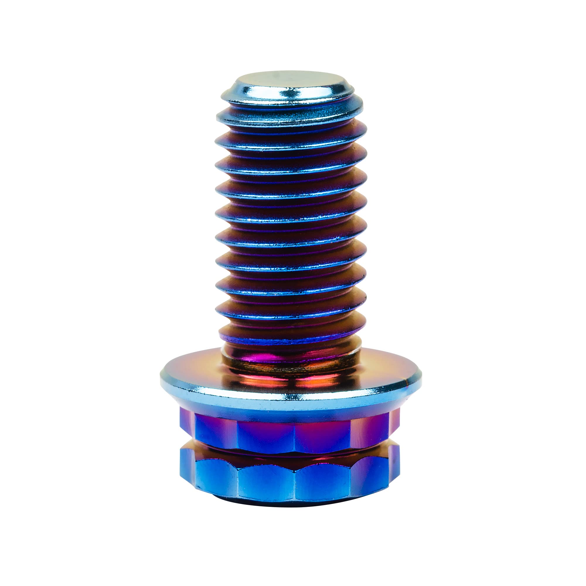 Wanyifa Titanium Flange 12 Point Head M8 x15 20 25 30 35 40 45 50 55 60 65mm Screw Bolt Pack of 4 (M8x15mm, Burning Blue)