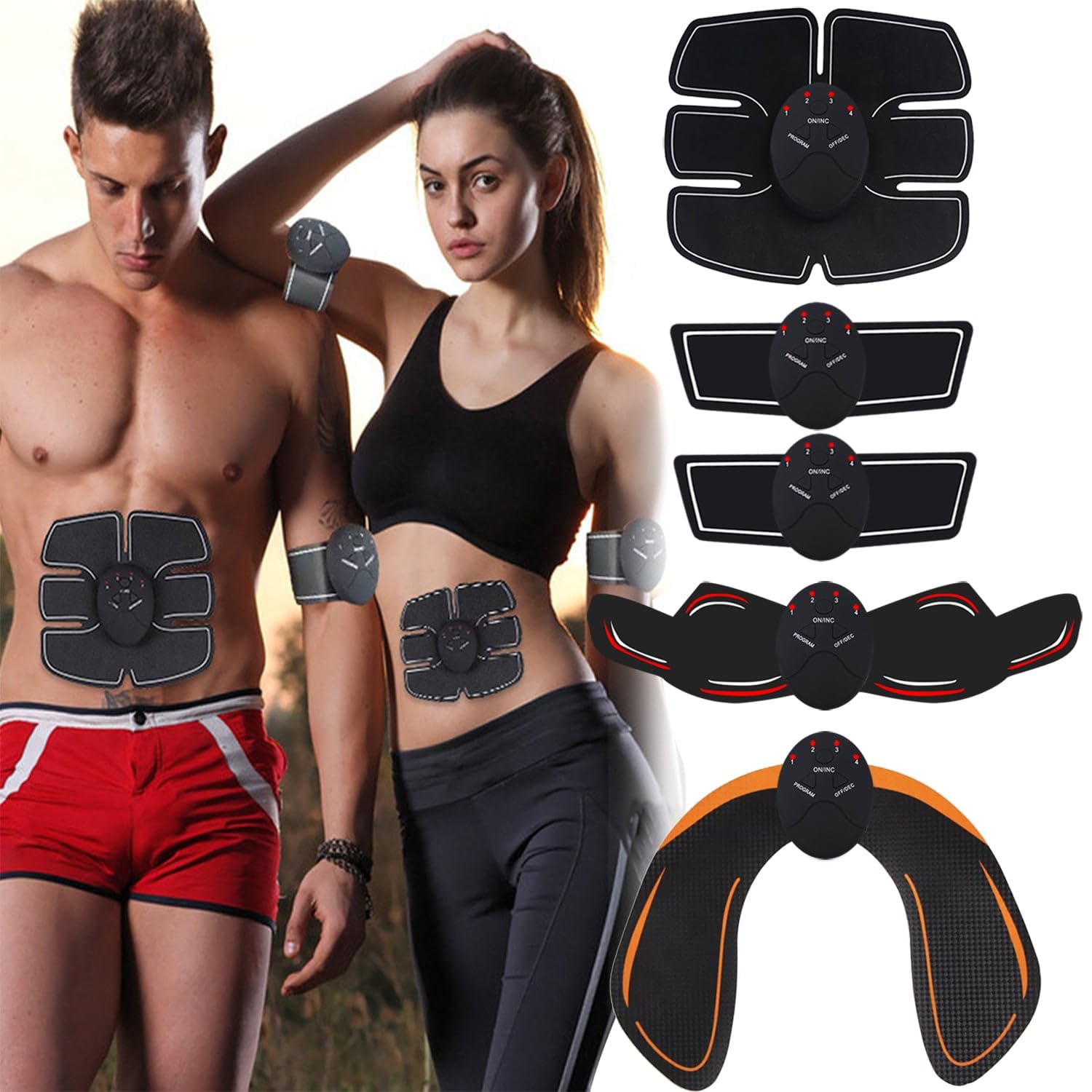 Jenylu Abdominal Muscle Toner, AB Training Workout Belt for Men Woman Abdomen/Arm/Leg Home Office Exercise