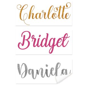 personalized wall decal sticker w/name for nursery - 3 size option 6 font 20 vinyl color - customized sticker for kids wall decor gifts, customi vinyl decals for baby toddler kids room window decor c1