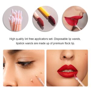 BS-MALL Disposable Lip brush Bendable Concealers Eye Shadows Lip Nail art 200 Pcs Set (Pink & Yellow)