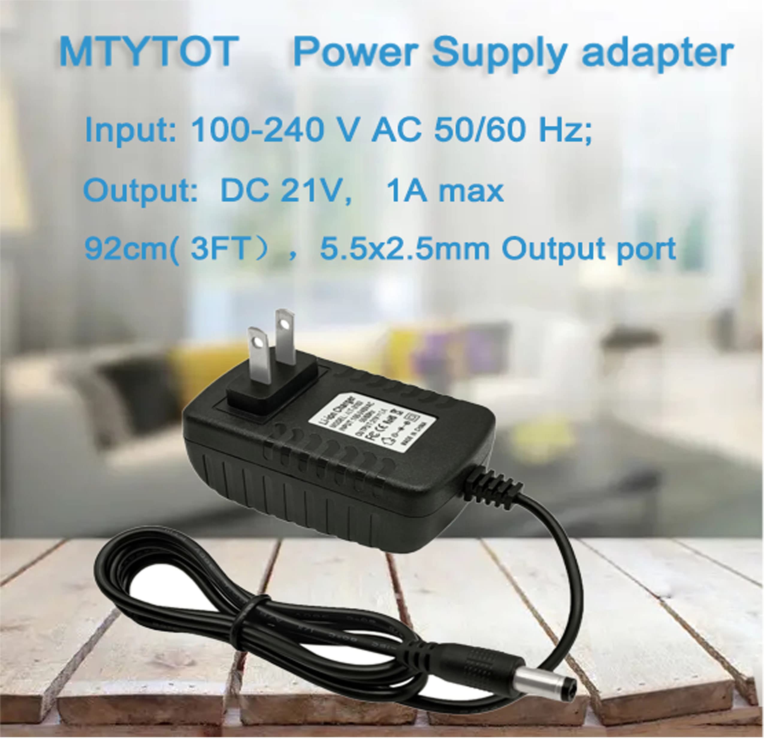 MTYTOT 21V 1000mA Power Adapter Supply AC to DC 21 Volt 1A 800mA 450mA Power Supply Transformer 5.5mmx2.5mm us Plug