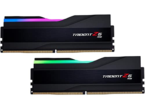 G.SKILL Trident Z5 RGB Series (Intel XMP 3.0) DDR5 RAM 32GB (2x16GB) 5600MT/s CL28-34-34-89 1.35V Desktop Computer Memory UDIMM - Matte Black (F5-5600J2834F16GX2-TZ5RK)