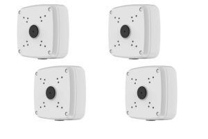 lorex acjncd4b outdoor junction box for 4 screw base cameras (white, 4-pack)