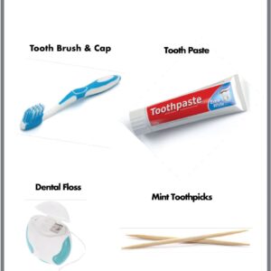 Potty Pack Dental Kit Single Use Portable Kit with Travel Tooth Brush, Tooth Paste, Dental Floss and Mint-Flavored Tooth Picks - 1 Unit