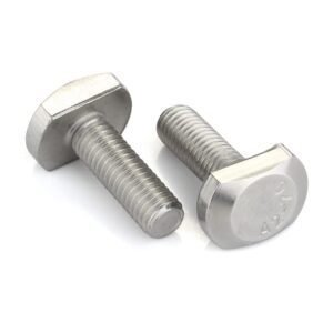 m8 x 25mm t-slot drop-in stud sliding bolts t shape screws, 304 stainless steel 18-8, plain finish, fully threaded, 10 pcs