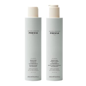 previa volumising bodifying shampoo and conditioner - volumizing hair treatment set for fine, thin hair (8.45 oz)