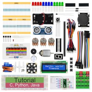 freenove ultimate starter kit for raspberry pi pico w (included), dual-core arm cortex-m0+ microcontroller, 767-page detailed tutorial, 224 items, 119 projects, python c java code