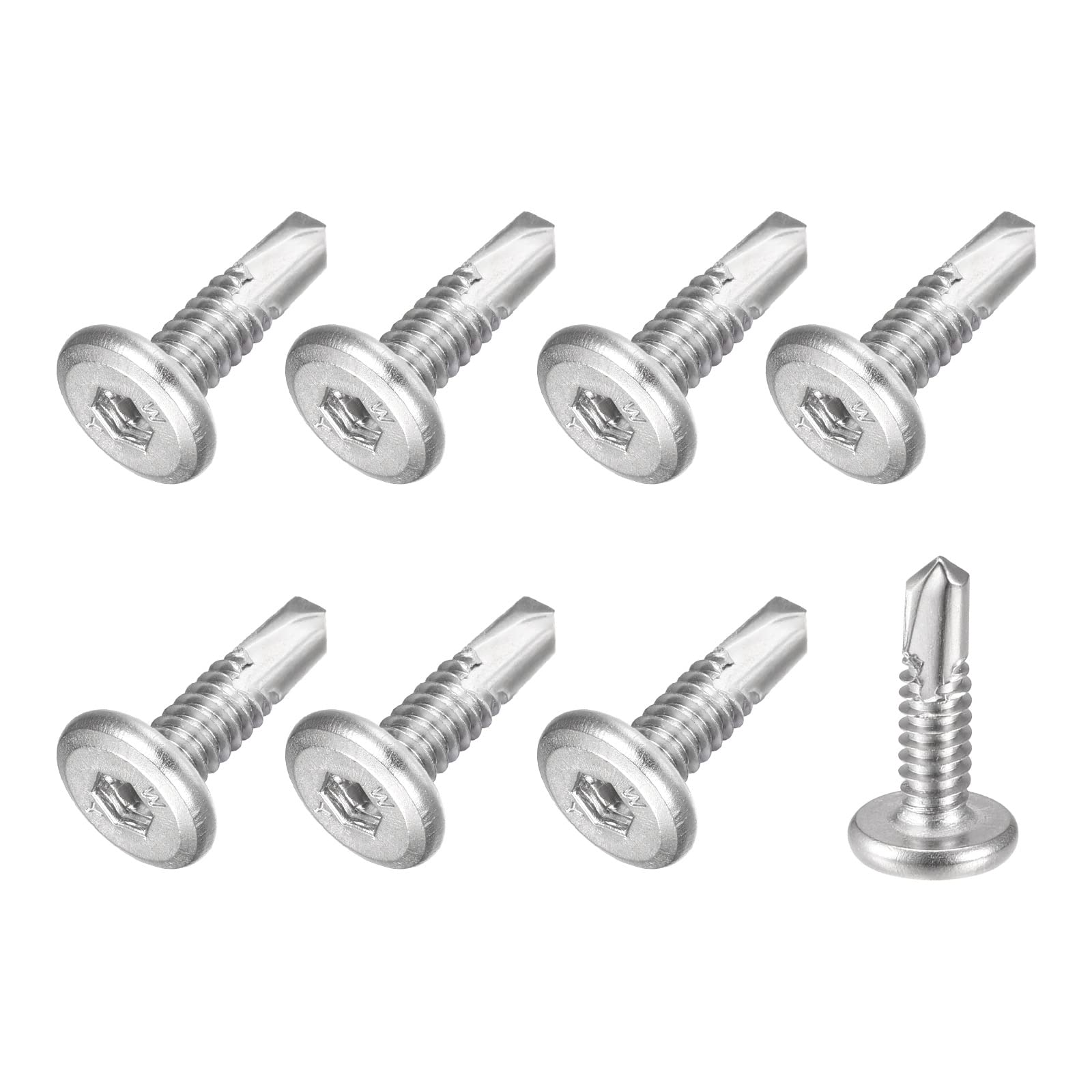 METALLIXITY Hex Socket Self Tapping Screws (#10 x 3/4") 50Pcs, Flat Round Socket Head Cap Screws - for Housing Construction