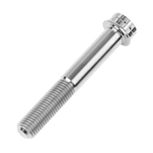 Wanyifa Titanium Flange 12 Point Head M10 x20 25 30 35 40 45 50 55 60 65 70 mm Bolt Screw Pack of 4 (M10x70mm Pitch 1.25mm, Silver)