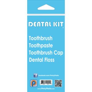 Potty Pack Dental Kit Single Use Portable Kit with Travel Tooth Brush, Tooth Paste, Dental Floss and Mint-Flavored Tooth Picks - 1 Unit