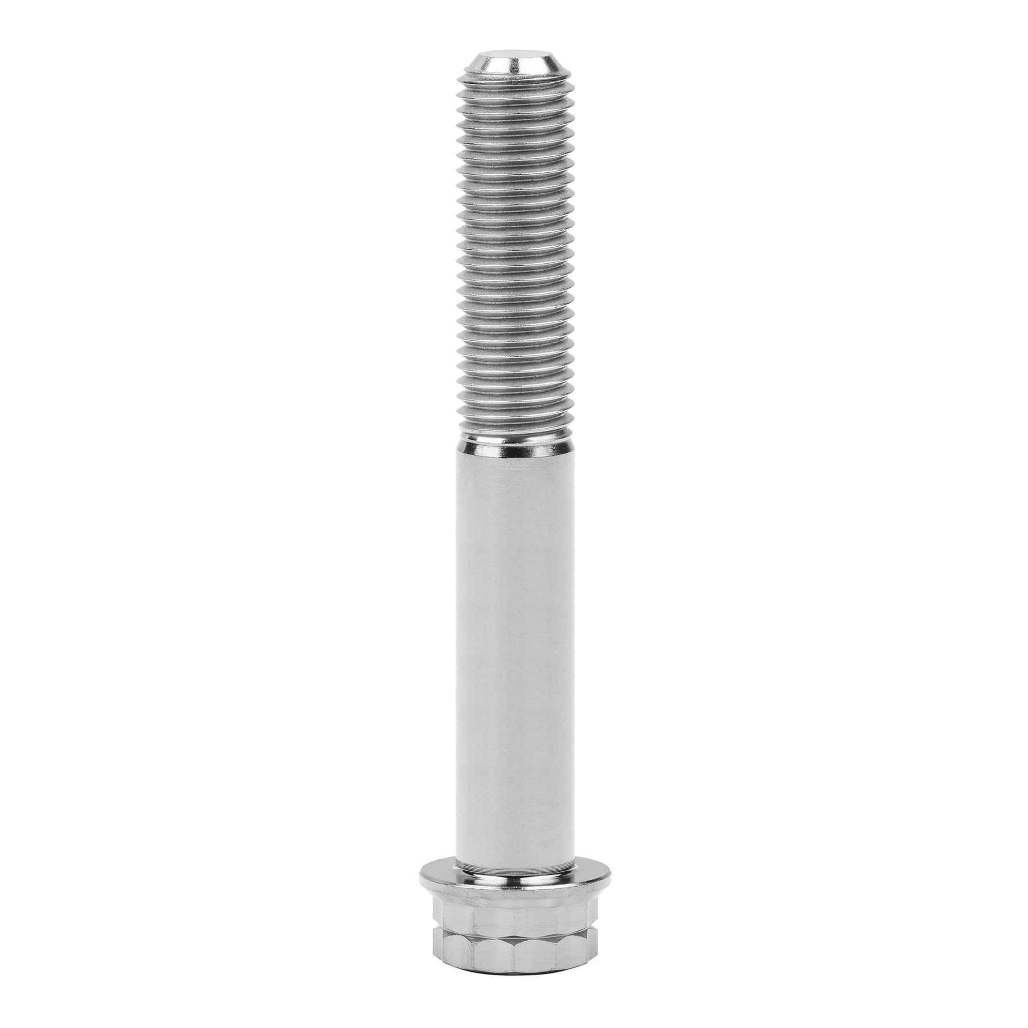 Wanyifa Titanium Flange 12 Point Head M10 x20 25 30 35 40 45 50 55 60 65 70 mm Bolt Screw Pack of 4 (M10x70mm Pitch 1.25mm, Silver)