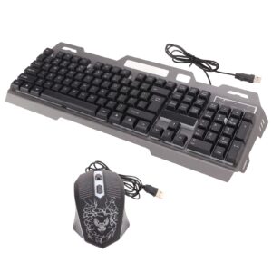 acogedor gaming keyboard and mouse combo, colorful rgb lighting 104 keys usb wired mechanical feeling keyboard wired gaming mice for 7 8 10