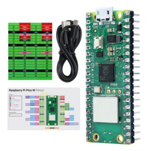 freenove raspberry pi pico w (compatible with arduino ide) pre-soldered header, dual-core arm cortex-m0+ microcontroller, development board, python c java code, tutorial example projects