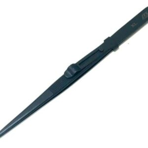 Diamond Tweezers Gemstone Black Anodized Tweezer 6-1/2" Slide Lock Large Tip for Gem and Jewelry Precision for Sorting Quality Control and Inspection Larger Size Diamonds Gems Stones Beads By JTS