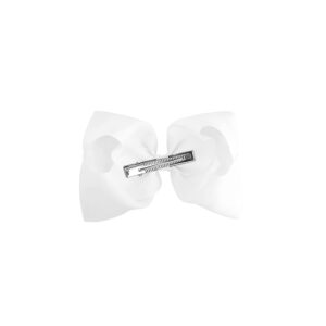 White Hair Bows For Girls and Toddler - 6 pcs White Bow 6 inch ×2, 4 inch ×2, 3 inch ×2